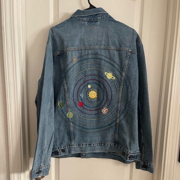 Jackets & Coats | Levis Embroidered Moon Planets Solar System | Poshmark